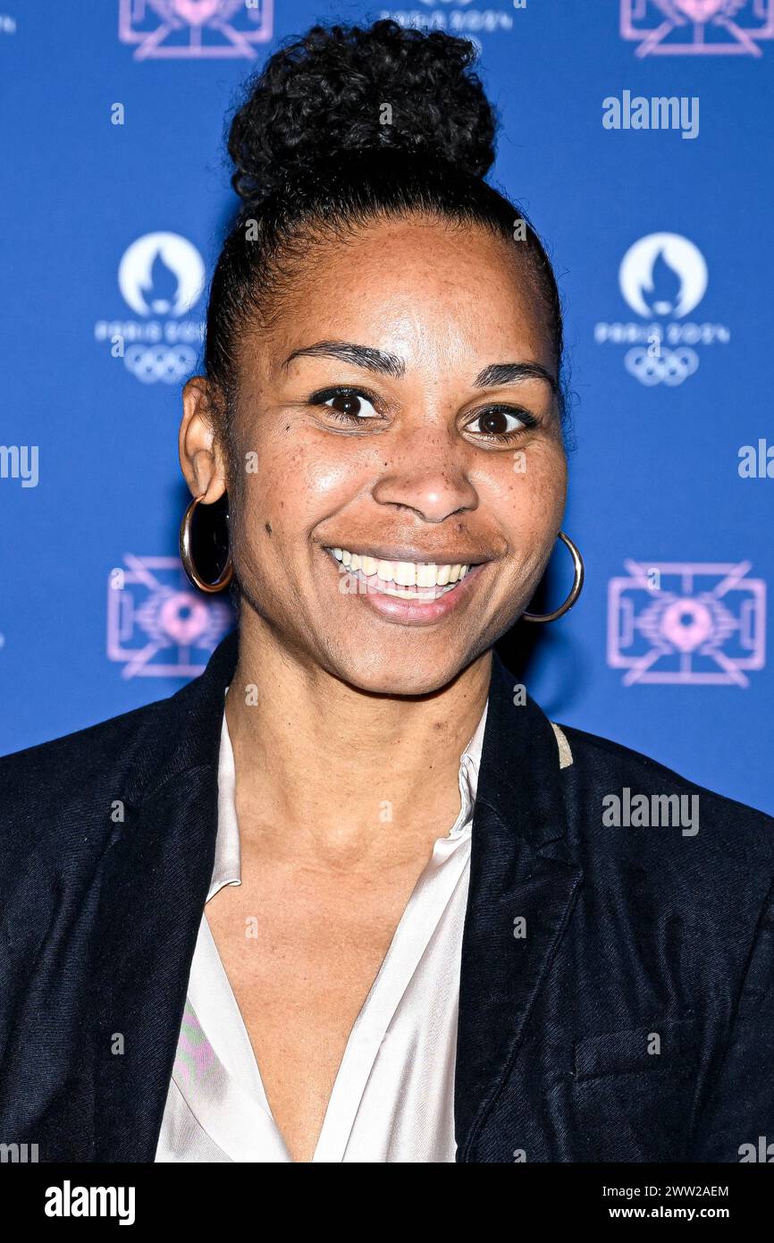 Laura Georges during the Olympic Games football tournament final draw ...