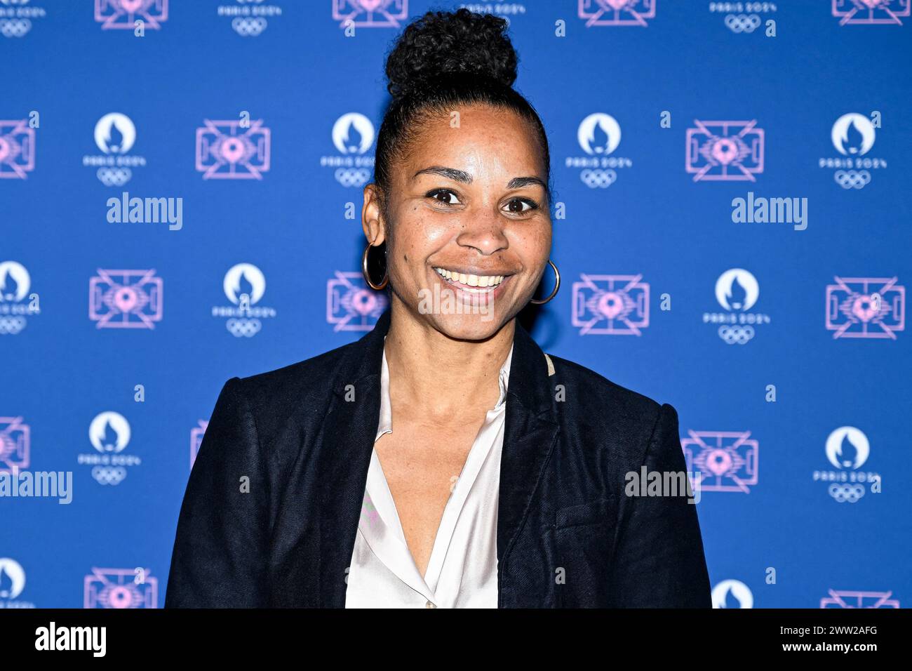 Laura Georges during the Olympic Games football tournament final draw ...