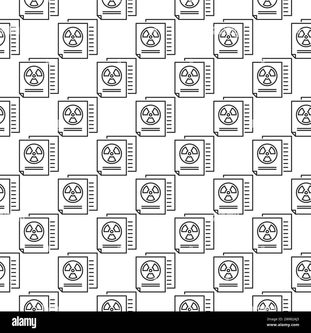 Documents with Radiation sign vector concept linear seamless pattern ...