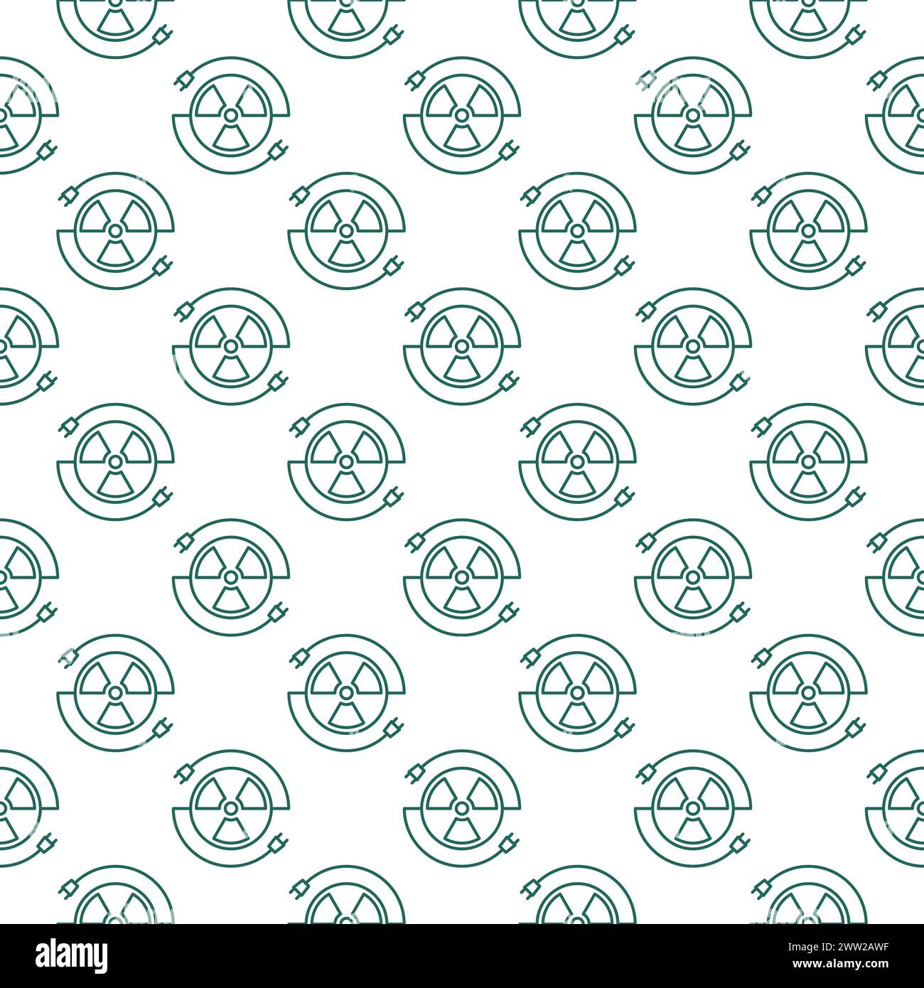 Radiation sign with Plugs vector concept seamless pattern in thin line style Stock Vector Image ...
