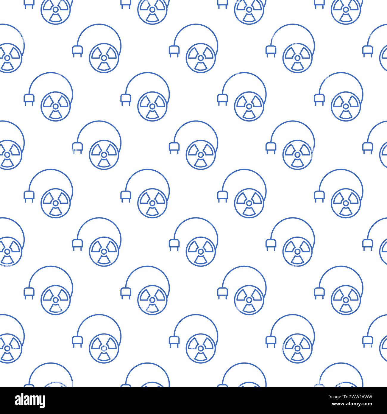 Round Radiation symbol with Plug vector concept seamless pattern in ...