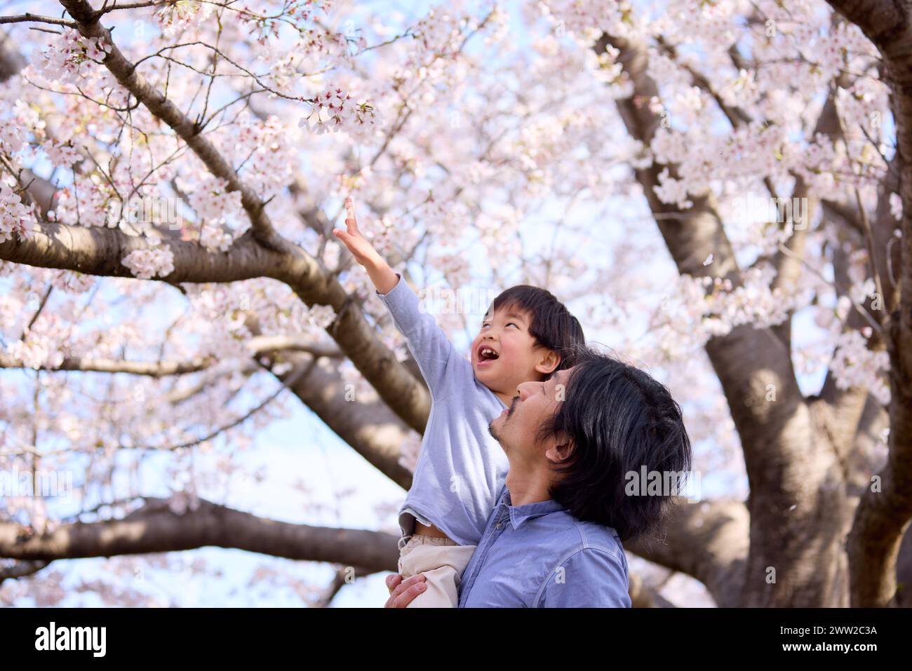 Asian father son hug hi-res stock photography and images - Alamy