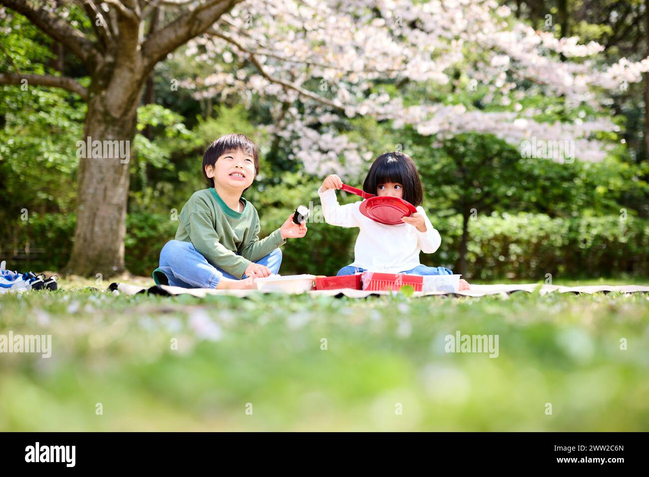 Two boys two girls sitting hi-res stock photography and images - Alamy