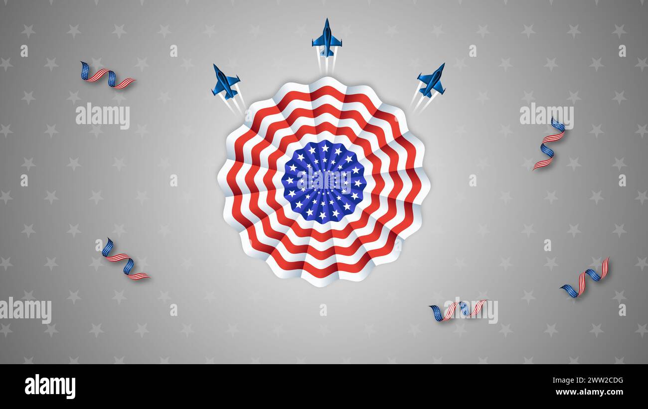 Memorial Day with USA Flag Airplane Background Stock Photo - Alamy