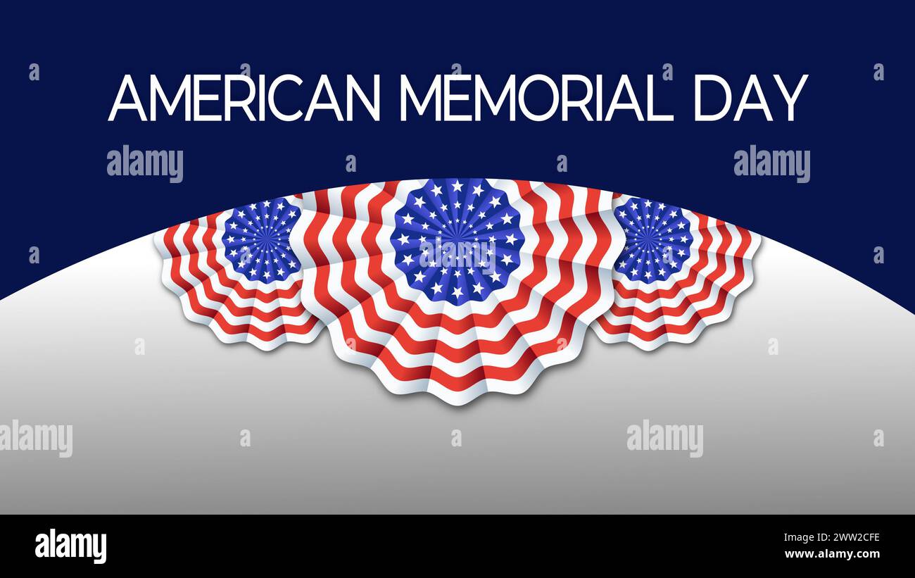 Memorial Day Bunting with USA Flag and Text Stock Photo - Alamy