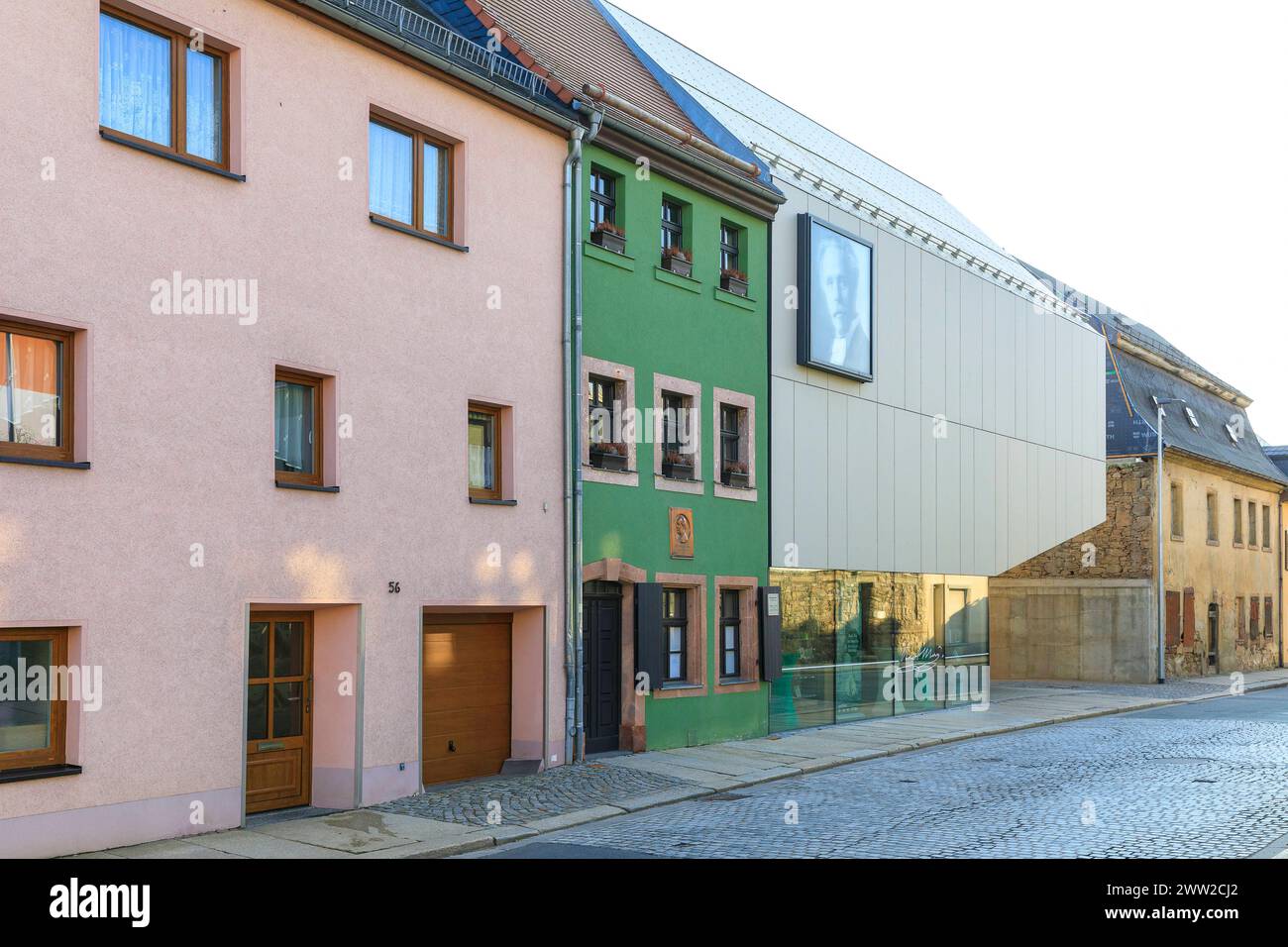 Karl-May-Haus, Außenansicht vom Museum mit neuem Depot und Geburtshaus ...
