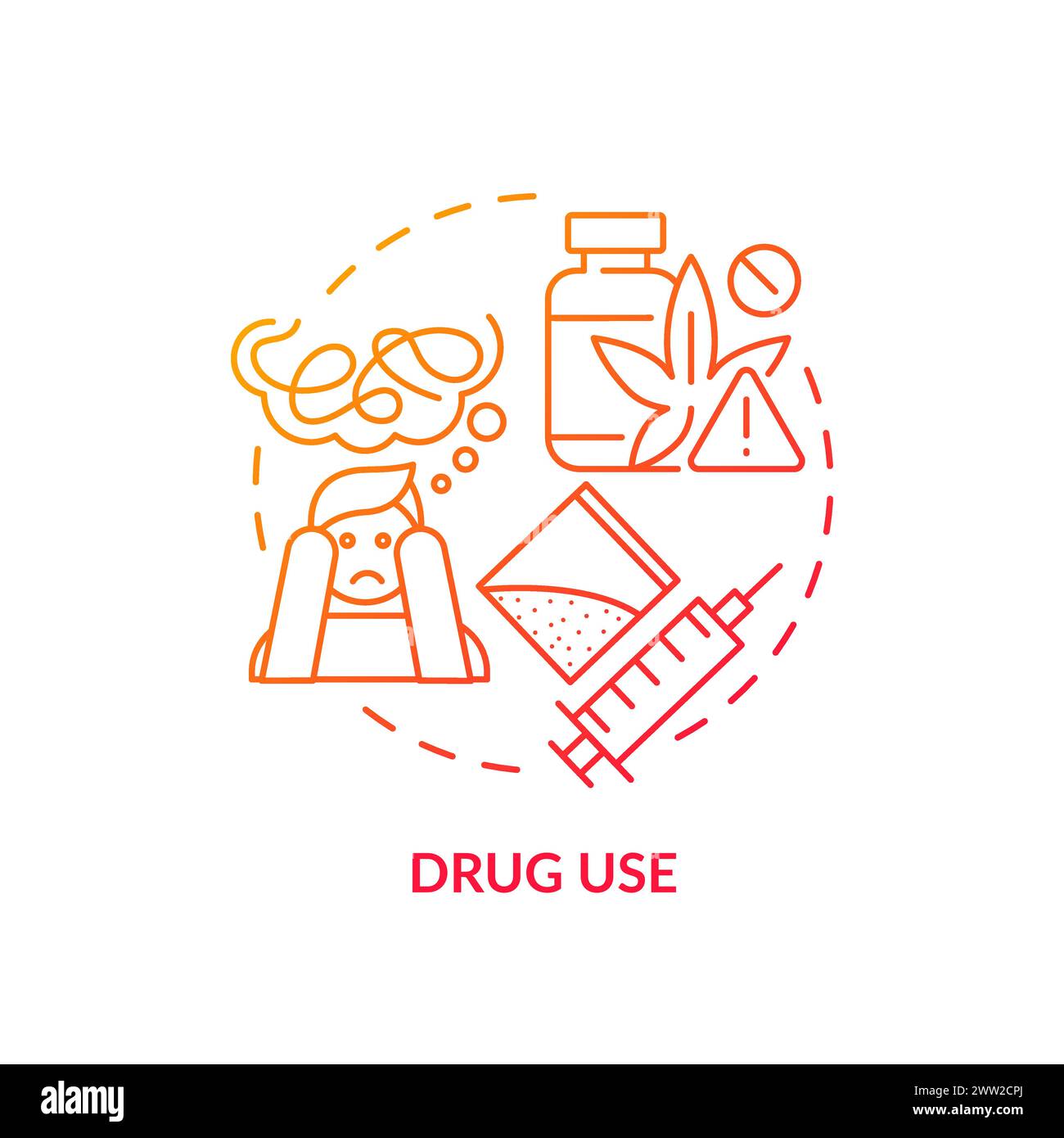 Drug use red gradient concept icon Stock Vector Image & Art - Alamy