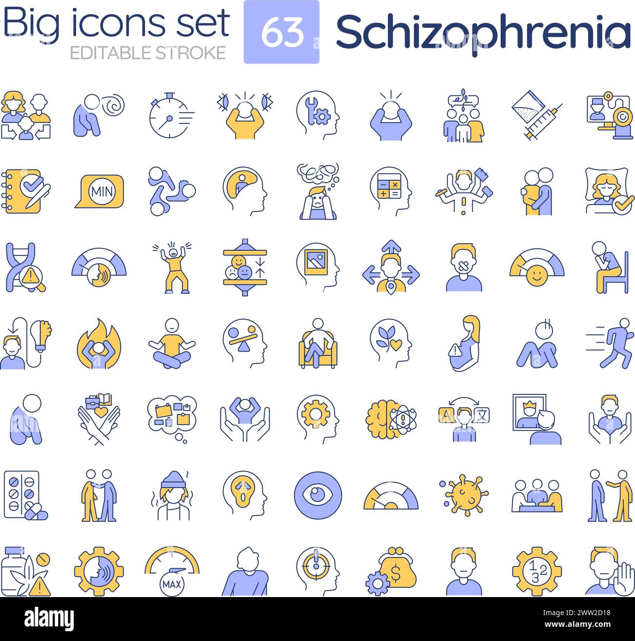 Schizophrenia disorder RGB color icons set Stock Vector Image & Art - Alamy
