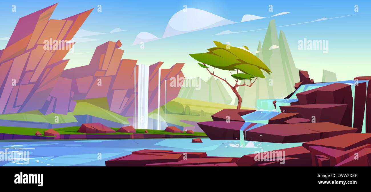 Waterfall edge in background Stock Vector Images - Alamy