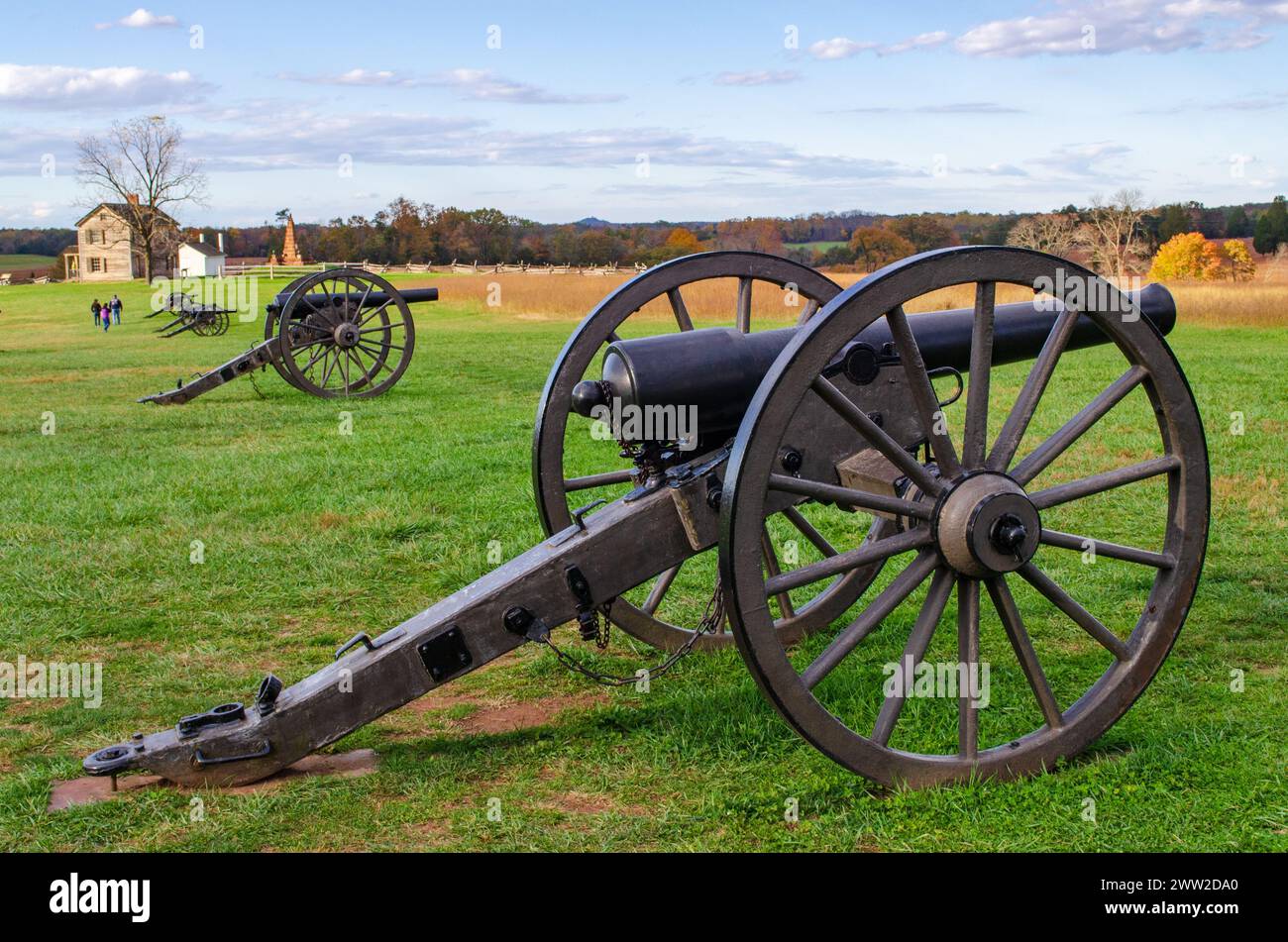Civil War Cannons at Manassas National Battlefield Park located in ...