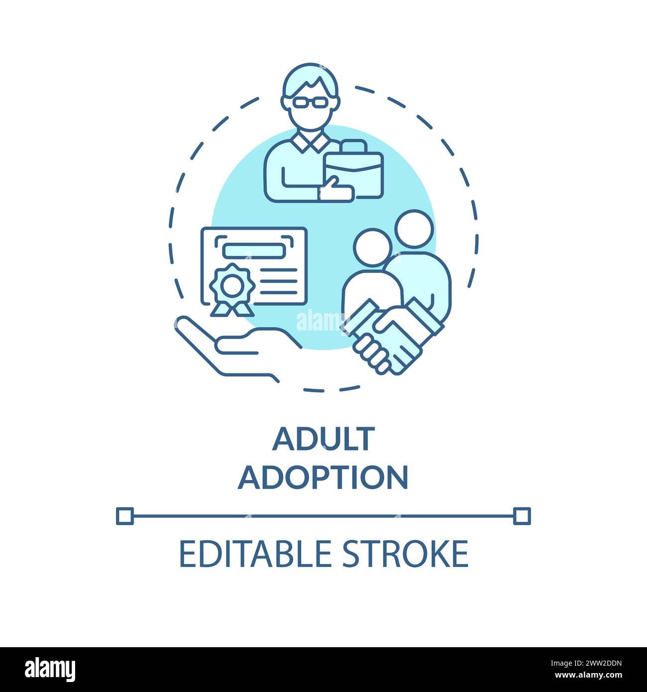 Adult adoption soft blue concept icon Stock Vector Image & Art - Alamy