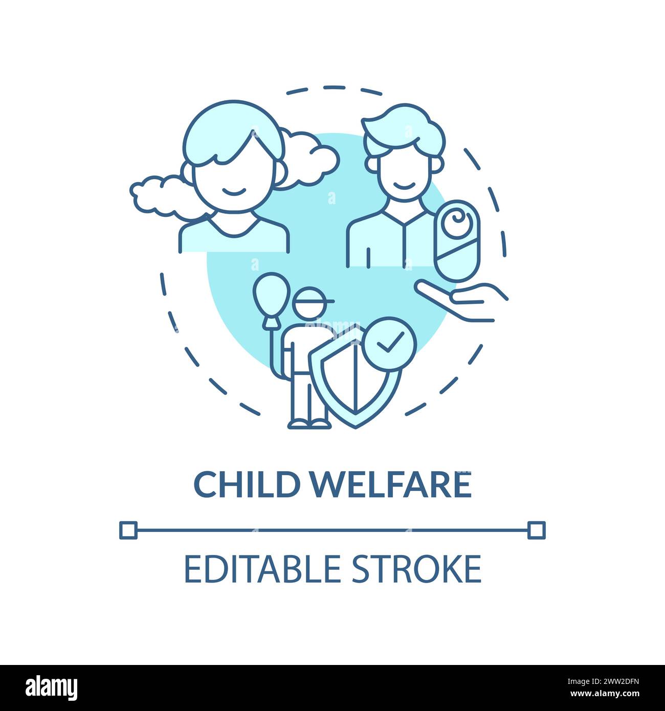 Child welfare soft blue concept icon Stock Vector Image & Art - Alamy
