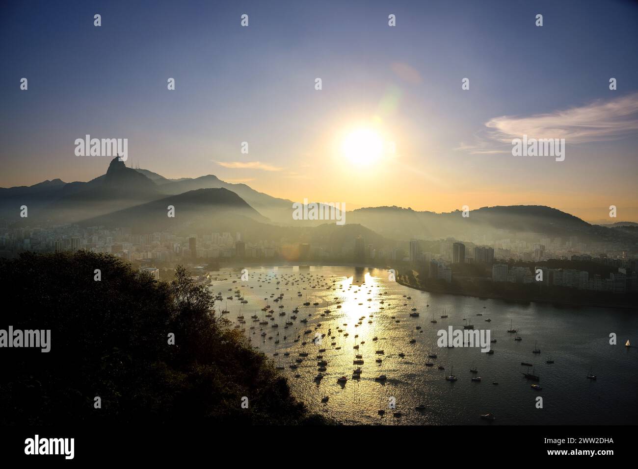 A Beautiful Sunset in Rio de Janeiro seen from the Sugarloaf Mountain ...