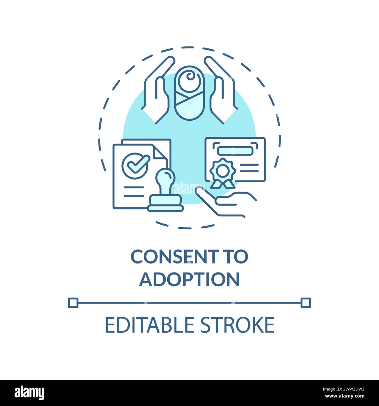 Consent to adoption soft blue concept icon Stock Vector Image & Art - Alamy