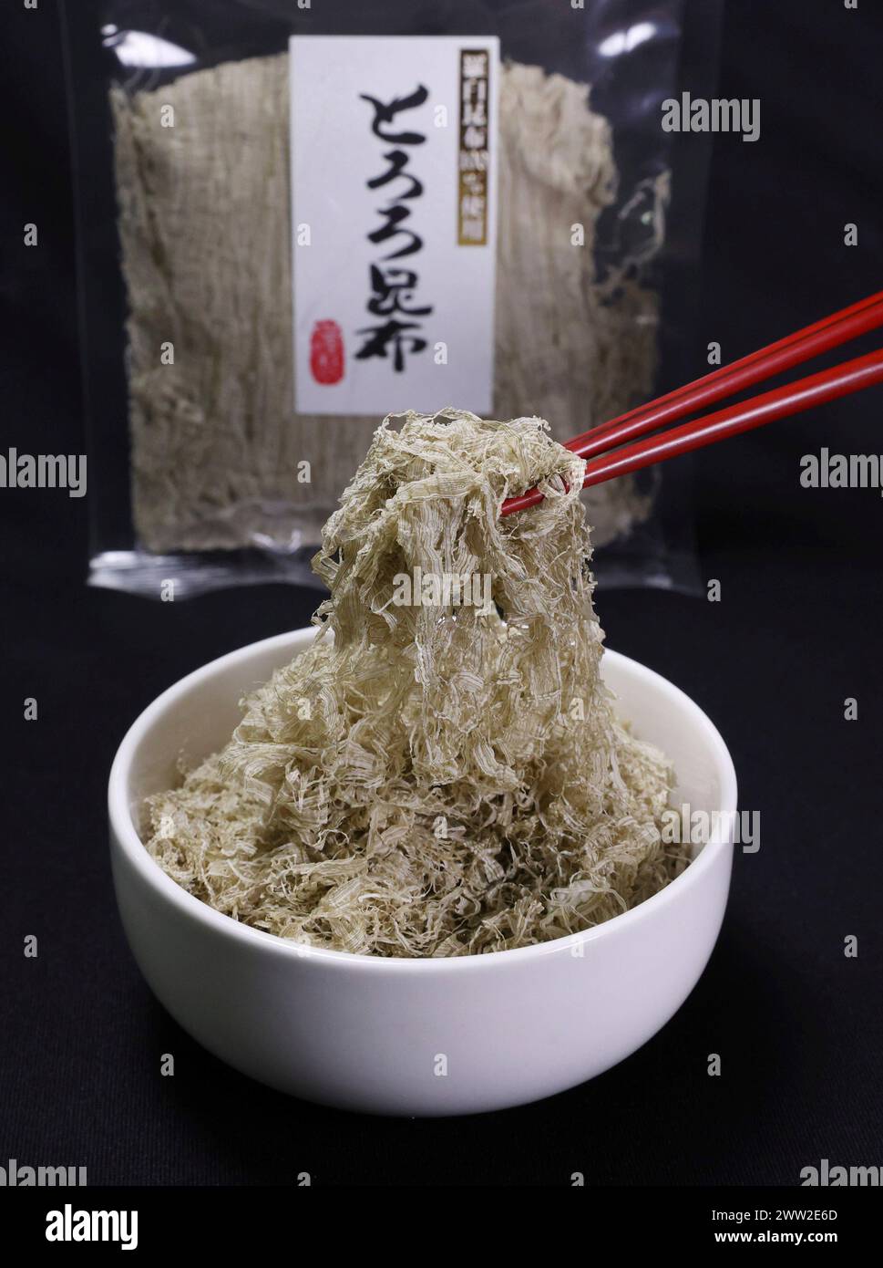 Tororo kombu, shredded dried kelp, is pictured in Tokyo on March 11 ...