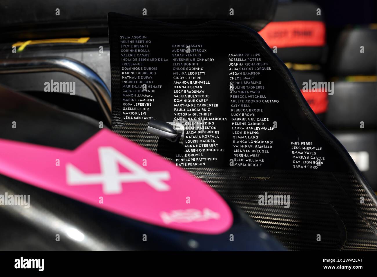 Melbourne, Australia. 21st Mar, 2024. Alpine F1 Team A524 front wing ...