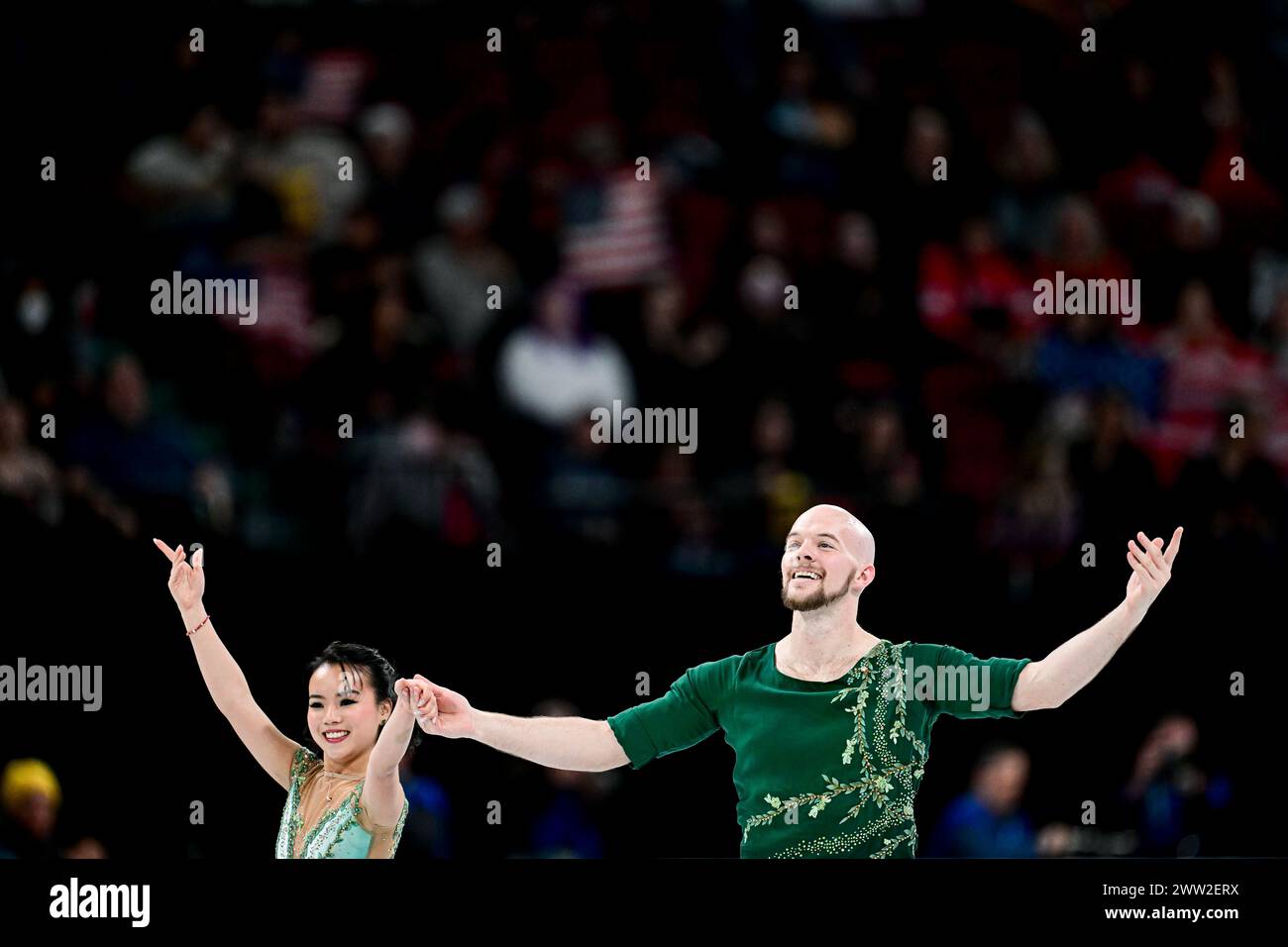 Ellie KAM & Danny O'SHEA (USA), during Pairs Short Program, at the ISU ...