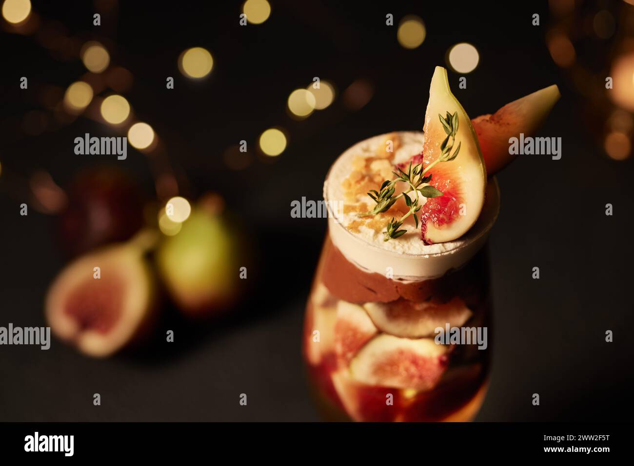A dessert with figs and chocolate Stock Photo - Alamy