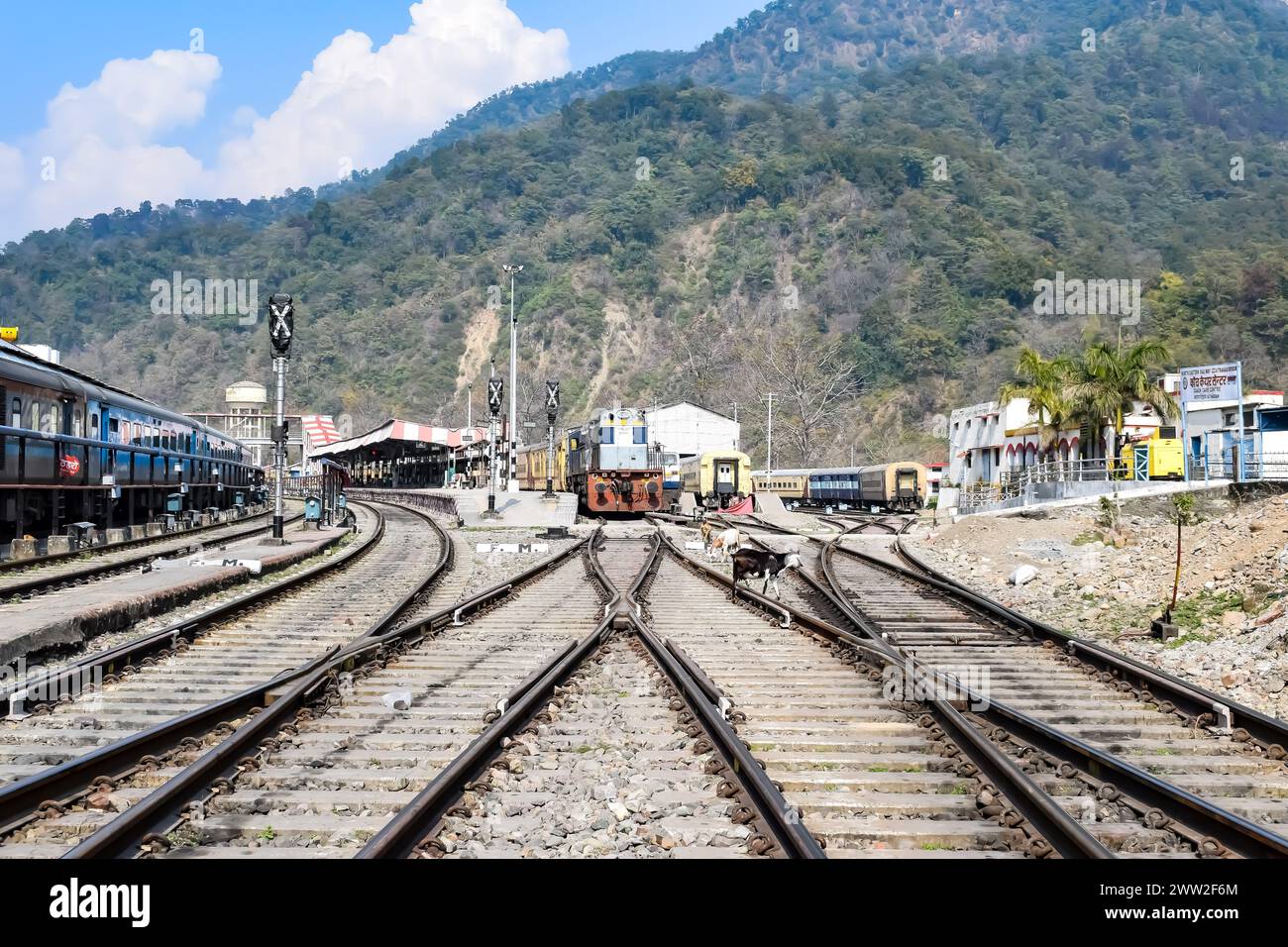 View of train Railway Tracks from the middle during daytime at ...