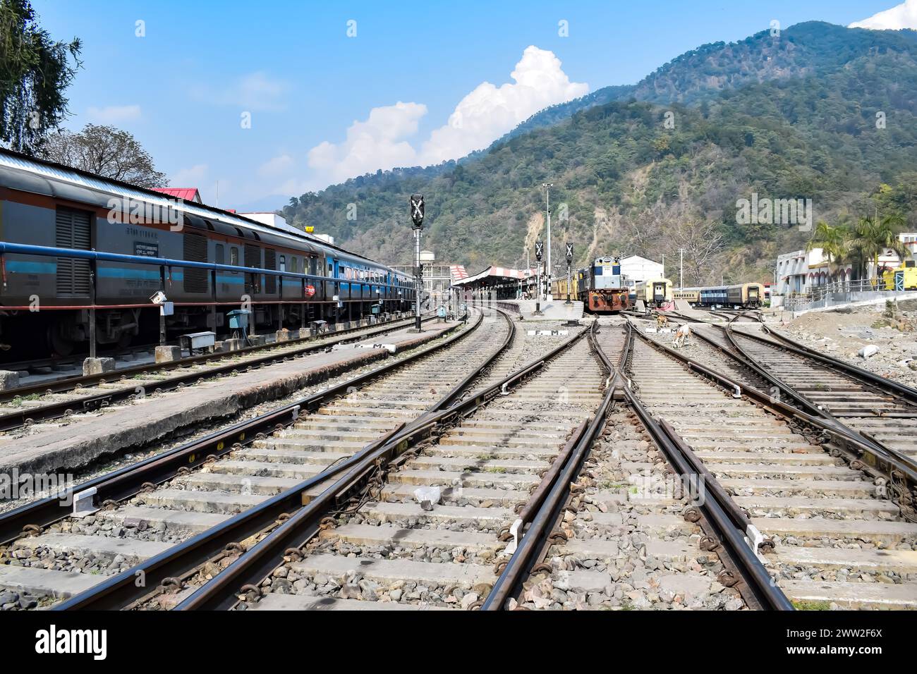 View of train Railway Tracks from the middle during daytime at ...