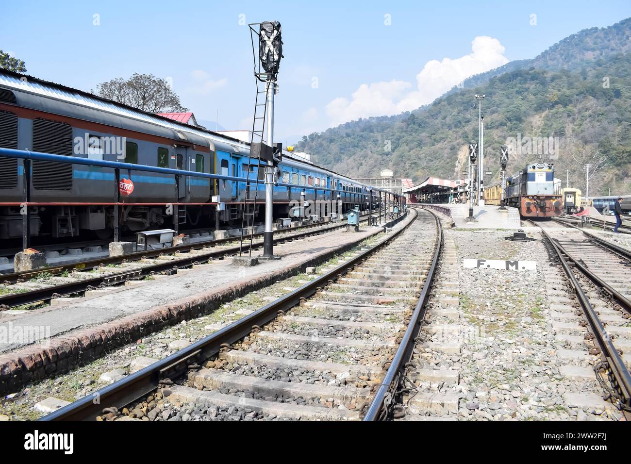 View of train Railway Tracks from the middle during daytime at ...