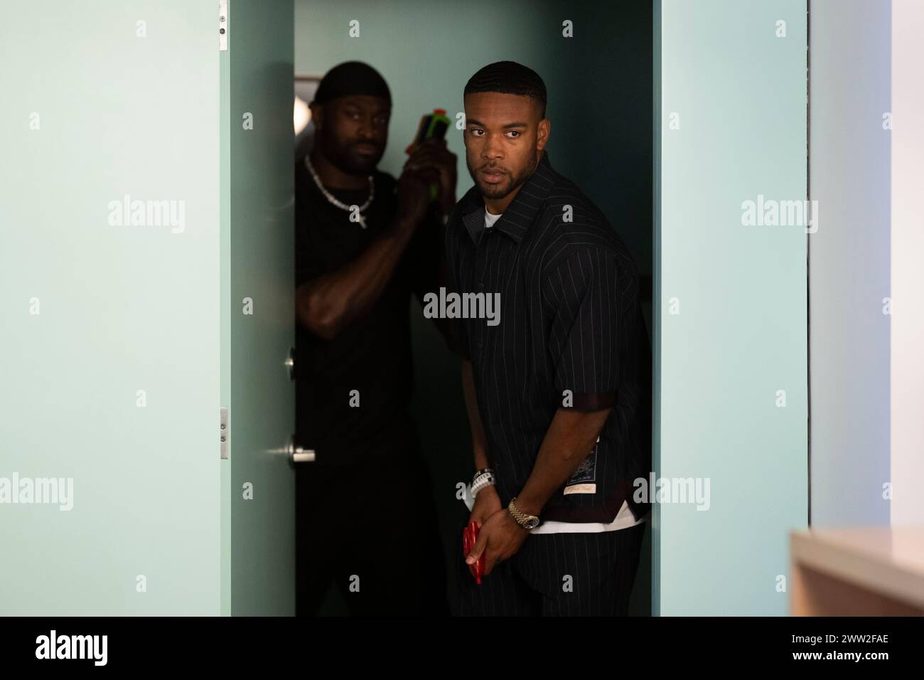 Washington Commanders safety Jeremy Chinn, right, and Seattle Seahawks ...