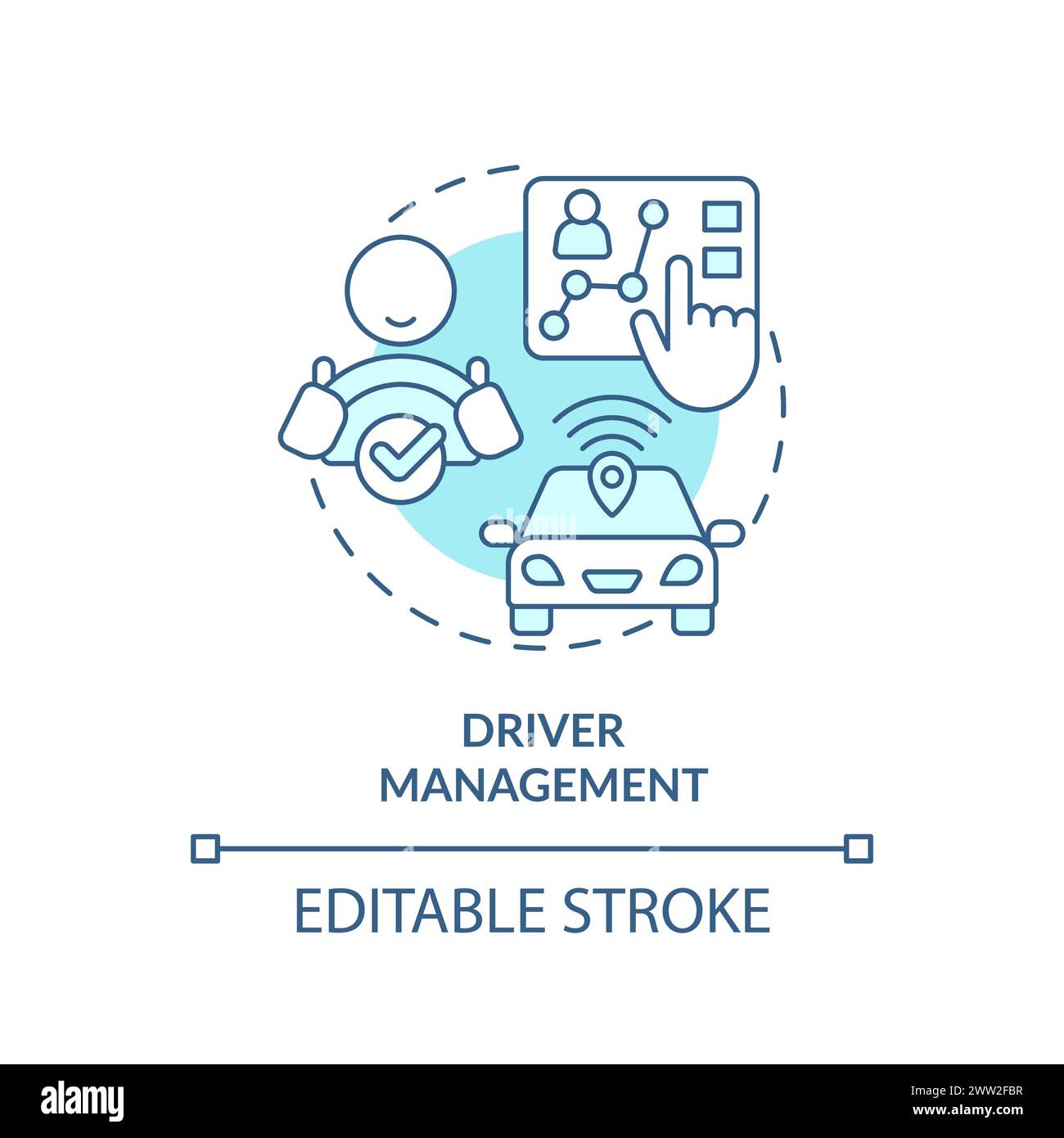 Driver management soft blue concept icon Stock Vector Image & Art - Alamy