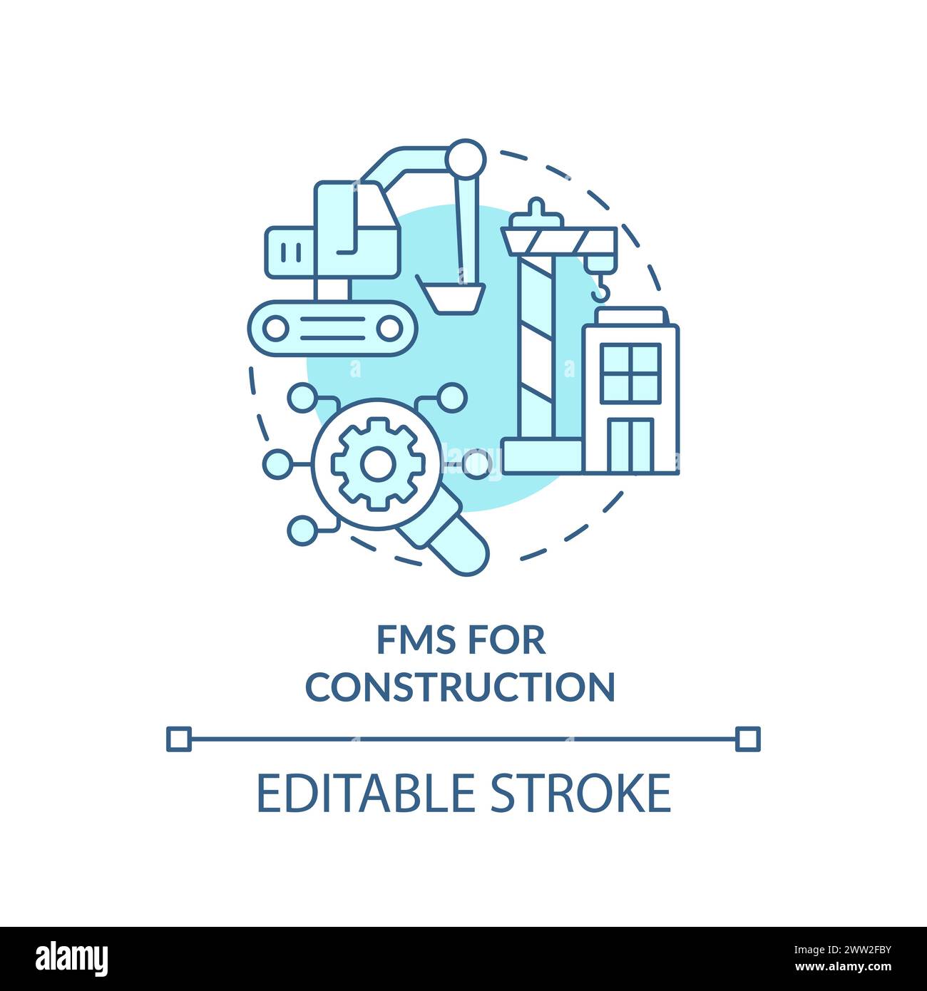 FMS for construction soft blue concept icon Stock Vector Image & Art ...