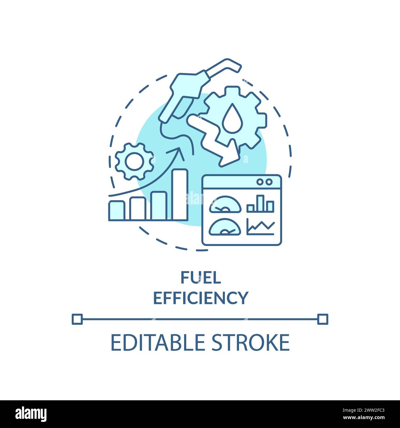 Fuel efficiency soft blue concept icon Stock Vector Image & Art - Alamy