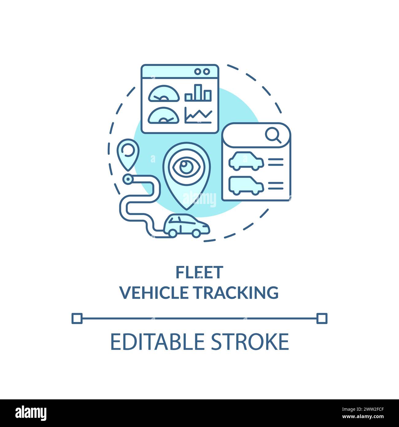 Fleet vehicle tracking soft blue concept icon Stock Vector Image & Art ...