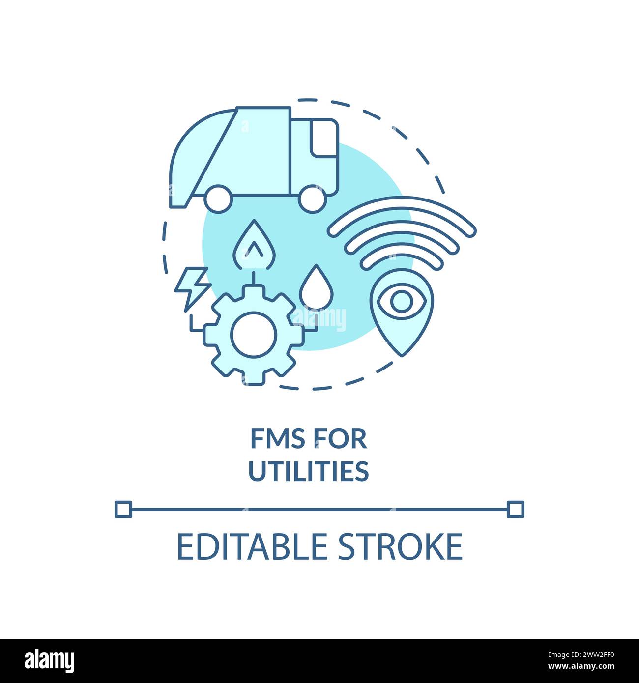 FMS for utilities soft blue concept icon Stock Vector Image & Art - Alamy