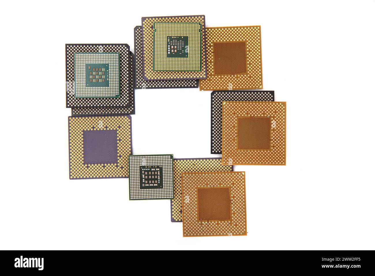 CPU microprocessors isolated on the white background Stock Photo - Alamy