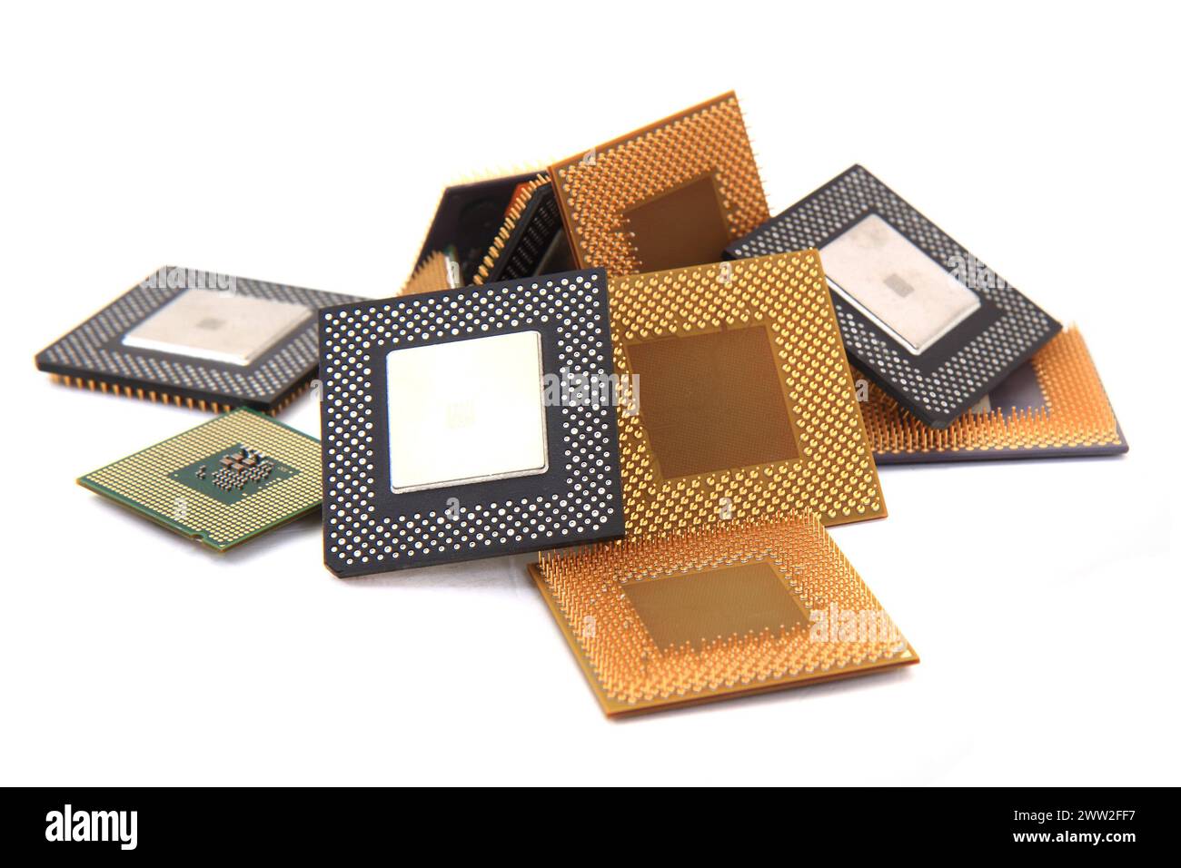 CPU microprocessors isolated on the white background Stock Photo - Alamy