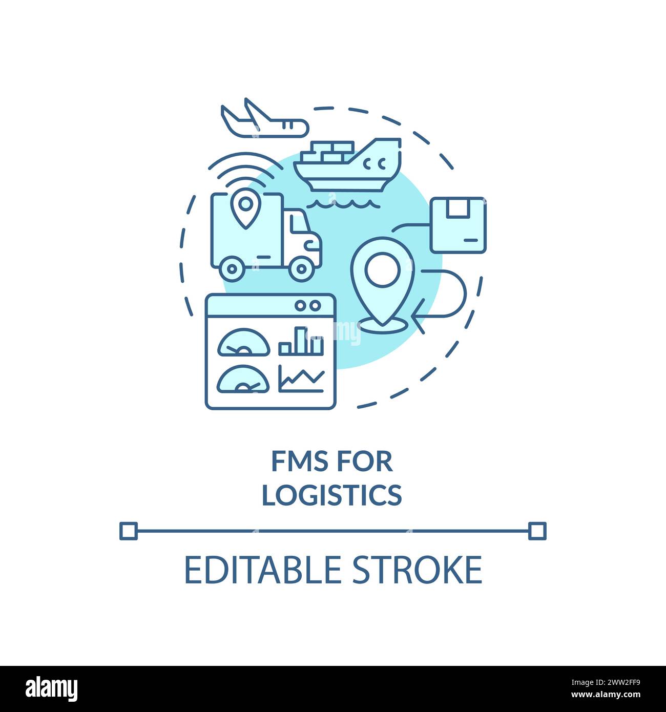 FMS for logistics soft blue concept icon Stock Vector Image & Art - Alamy