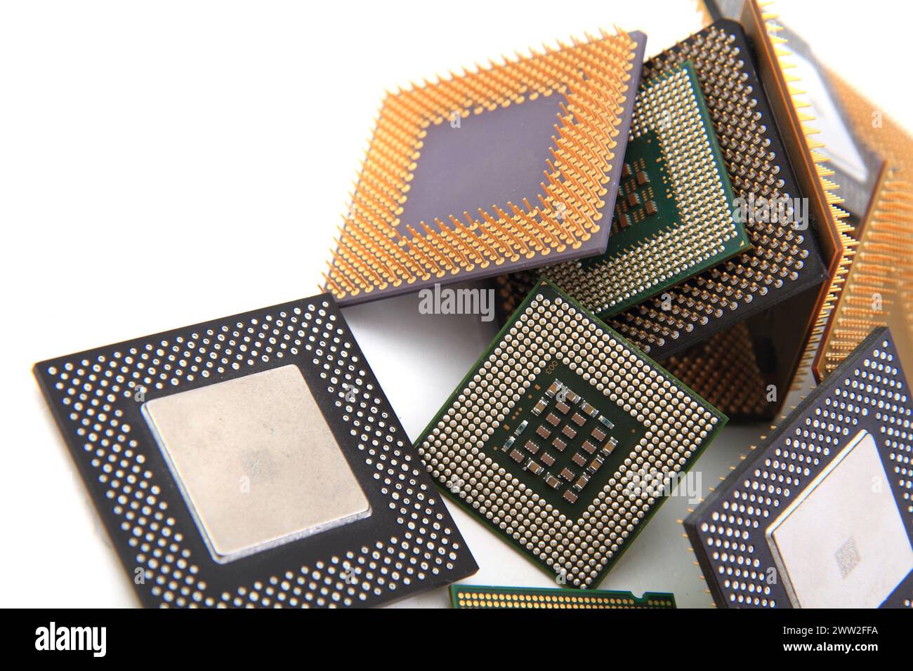 CPU microprocessors isolated on the white background Stock Photo - Alamy