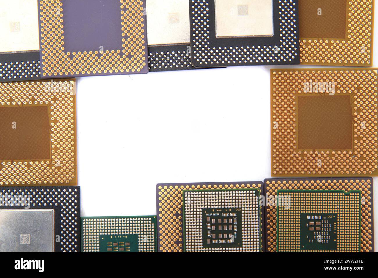 CPU microprocessors isolated on the white background Stock Photo - Alamy