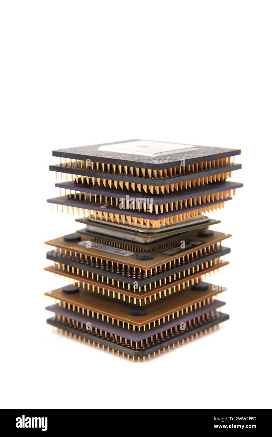 CPU microprocessors isolated on the white background Stock Photo - Alamy