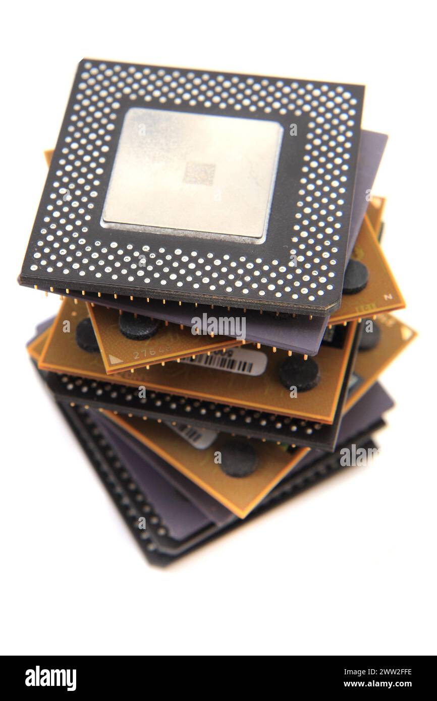 CPU microprocessors isolated on the white background Stock Photo - Alamy