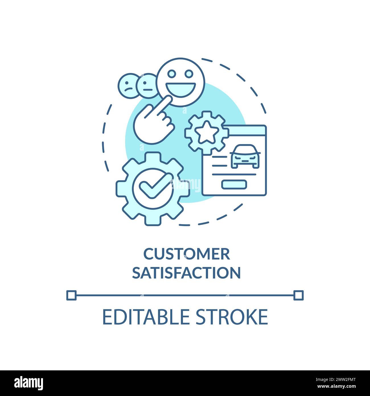 Customer satisfaction soft blue concept icon Stock Vector Image & Art - Alamy