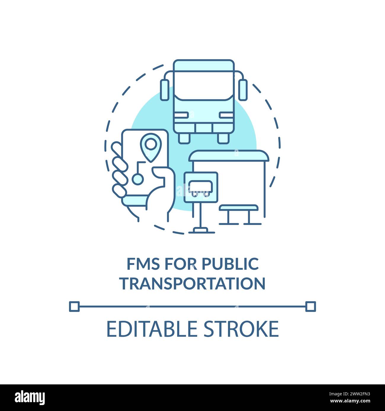 FMS for public transportation soft blue concept icon Stock Vector Image ...