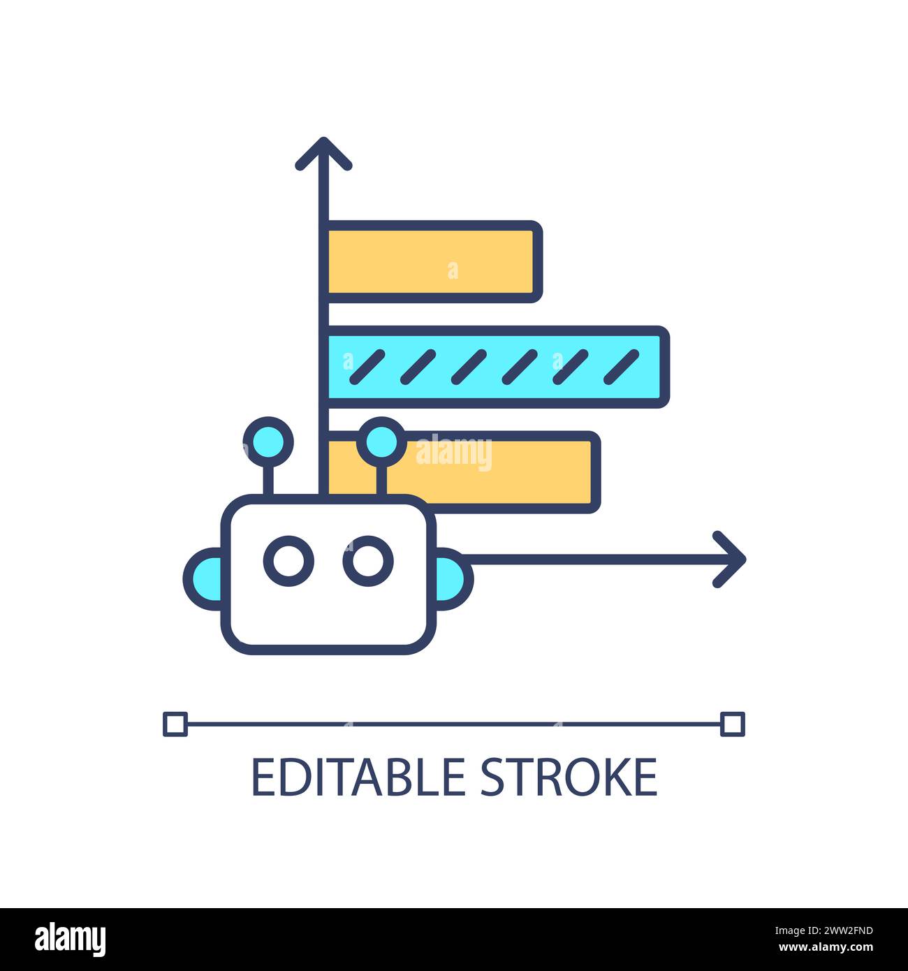 Robot bar graph Stock Vector Images - Alamy