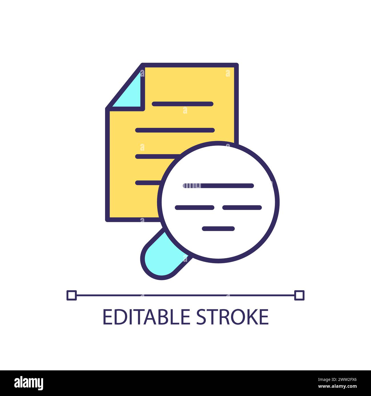 Document analysis RGB color icon Stock Vector Image & Art - Alamy