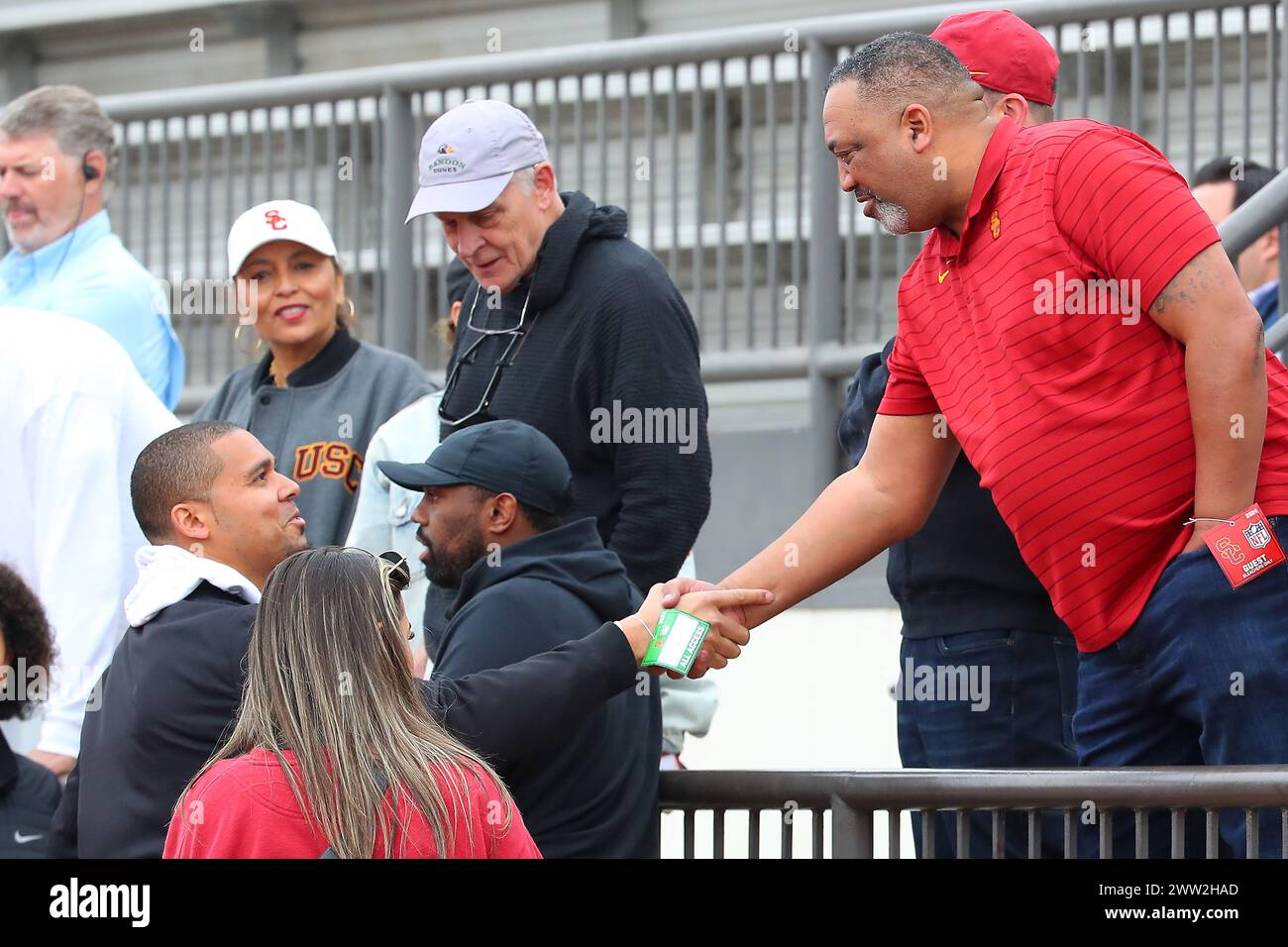 Chicago Bears general manager Ryan Pace greets Carl Williams, father of ...