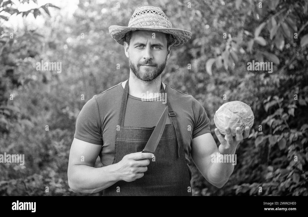 Cabbage farmer Black and White Stock Photos & Images - Alamy