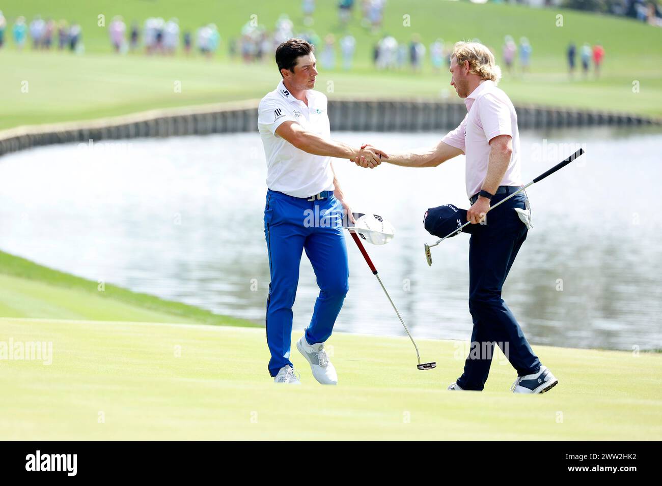PONTE VEDRA BEACH, FL - MARCH 17: PGA golfer Viktor Hovland shakes ...