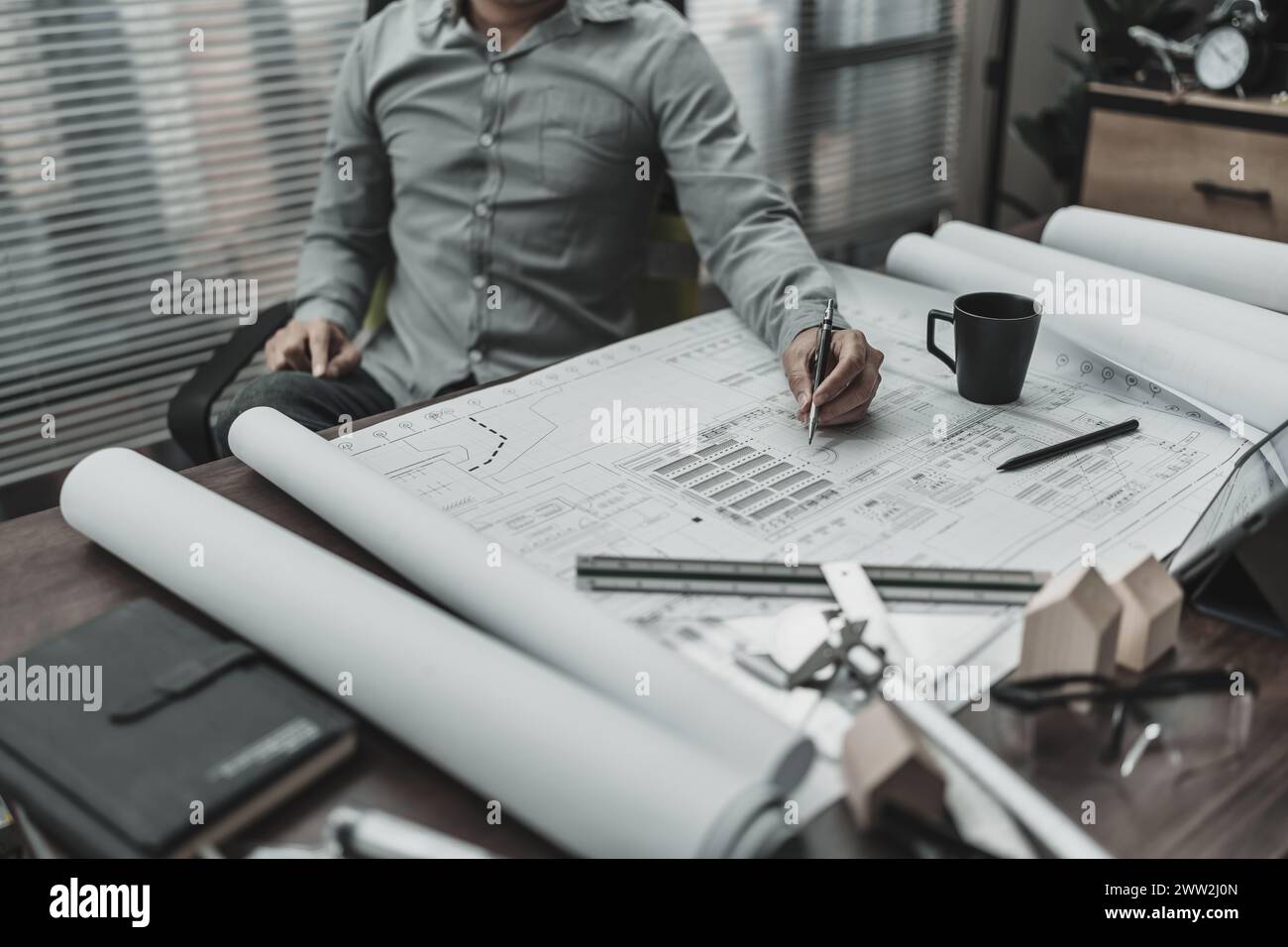 Engineering working with drawings inspection and Calculator, triangle ...