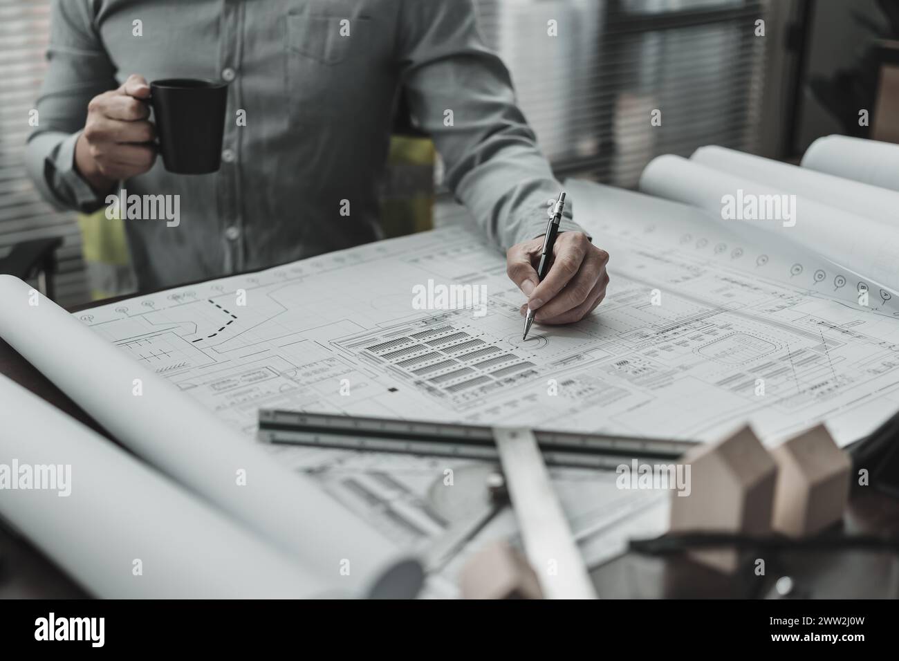 Engineering working with drawings inspection and Calculator, triangle ...