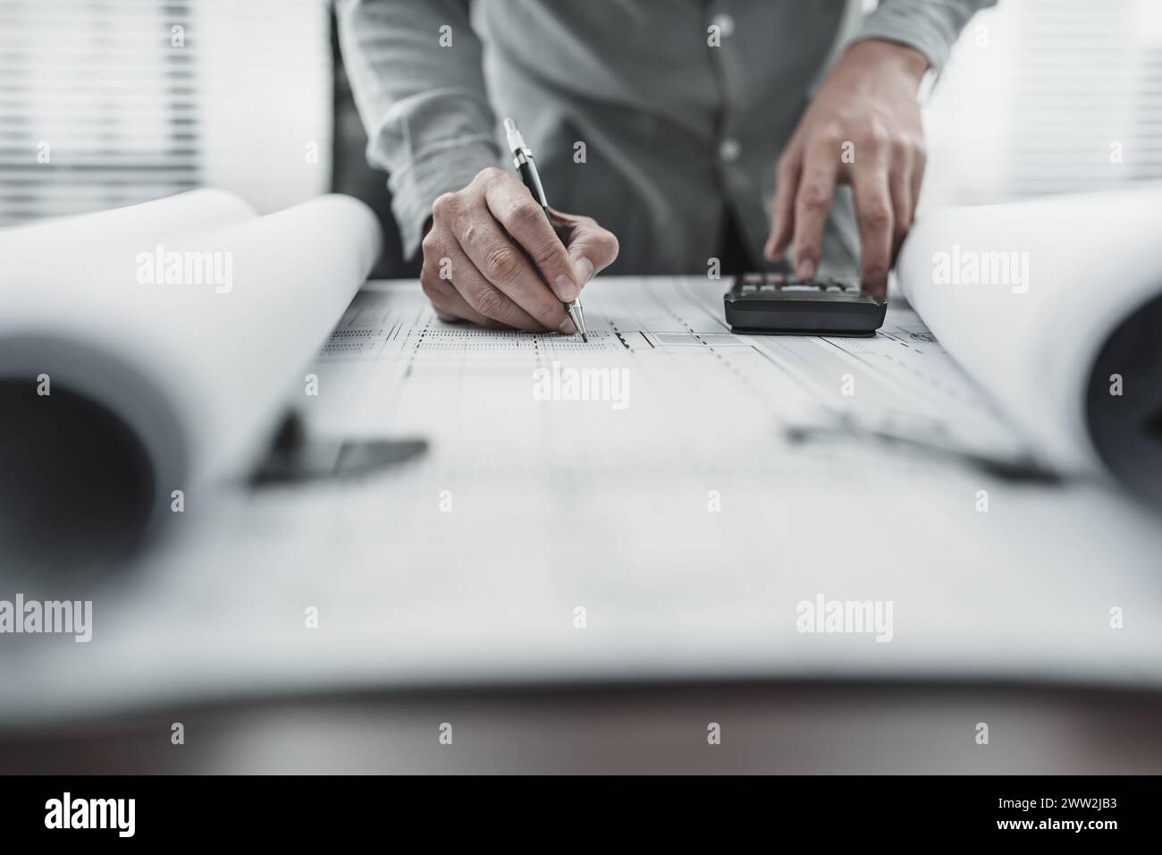 Engineering working with drawings inspection and Calculator, triangle ...