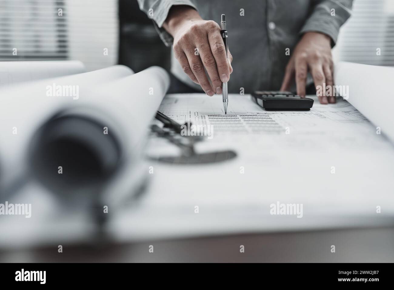 Engineering working with drawings inspection and Calculator, triangle ...