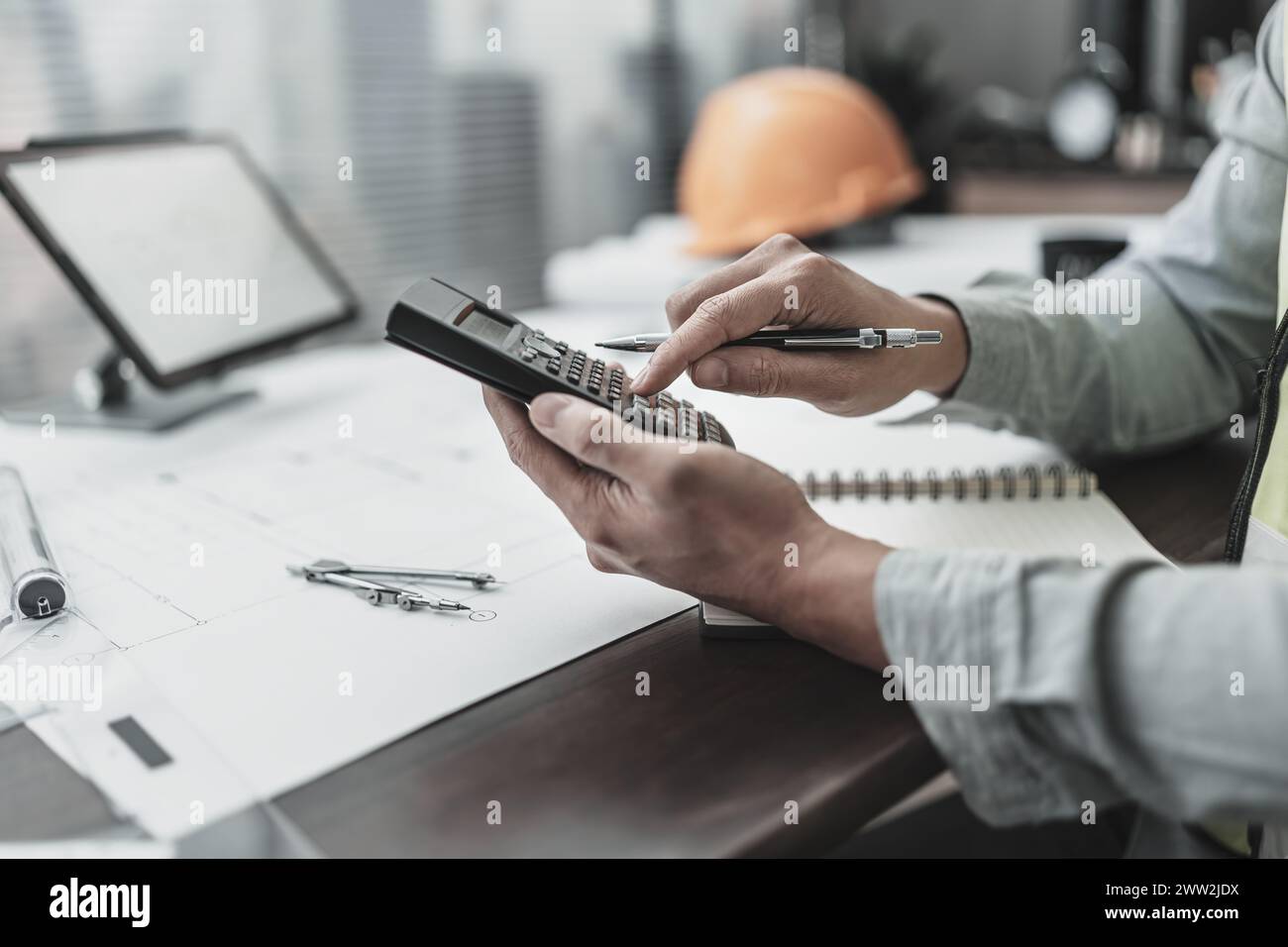 Engineering working with drawings inspection and press calculator on ...